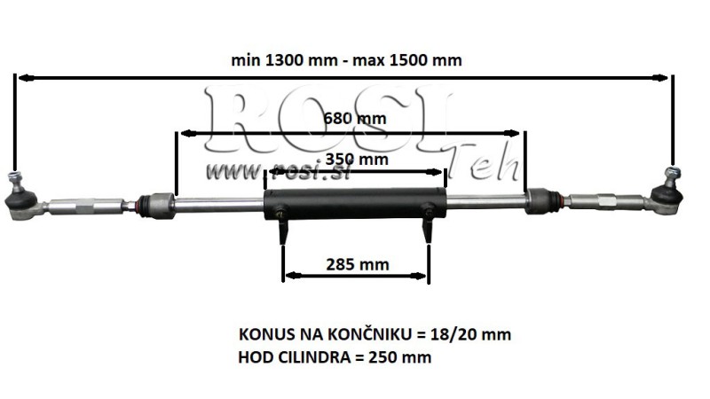 VOLANSKI CILINDER OBOJESTRANSKI Z ZGLOBI ROSI TEH