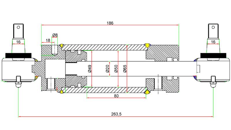 HYDRAULIC STEERING CYLINDER JOHN DEERE OEM-AM147173, AM118795 ROSI TEH